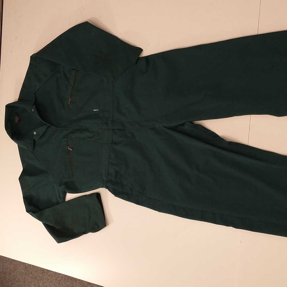 Vintage Hunter Green Coveralls Union Suit Workwear Se… - Gem